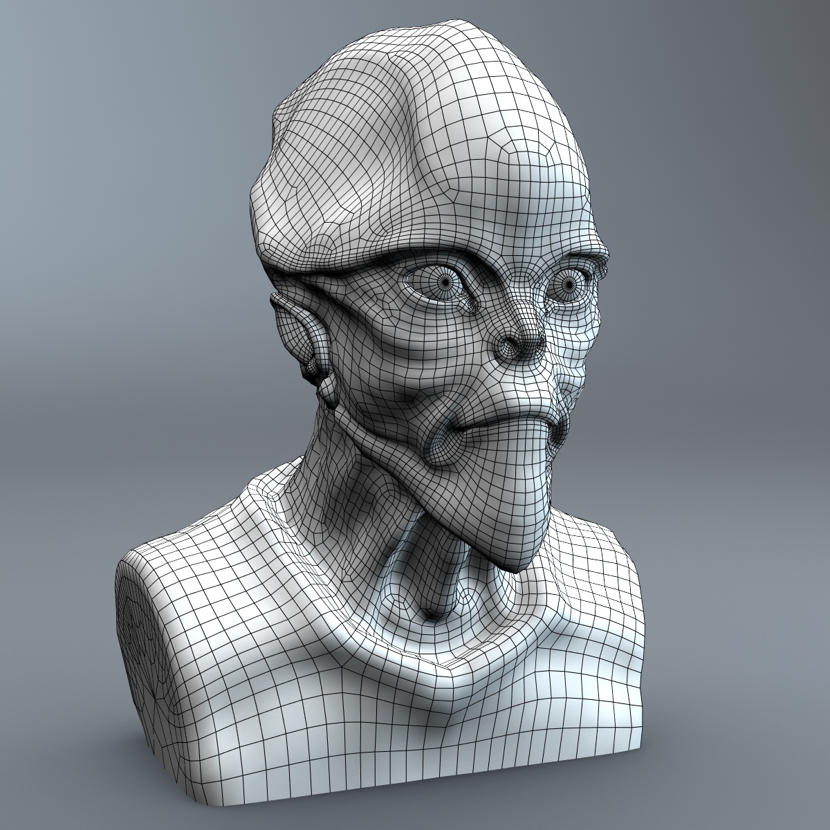 3d alien bust model