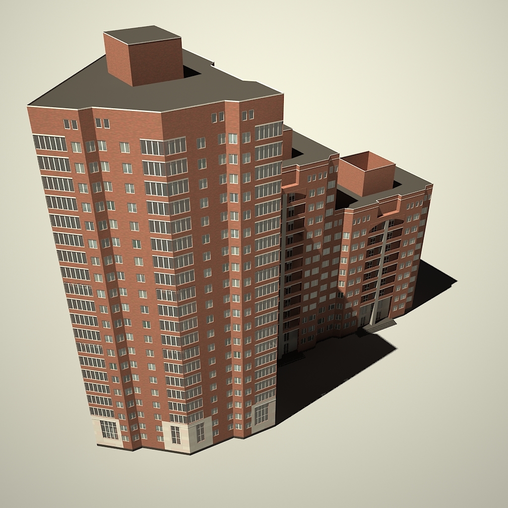 3d building brick model