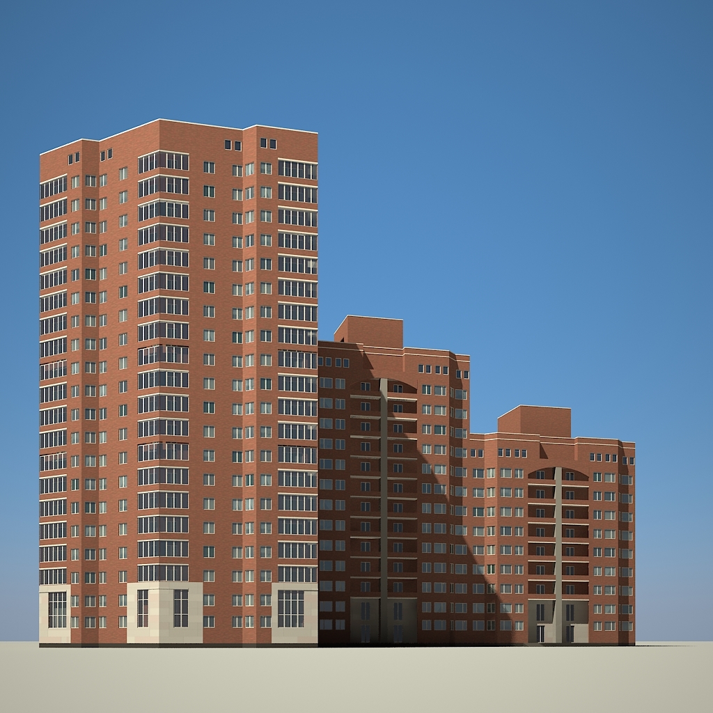 3d building brick model