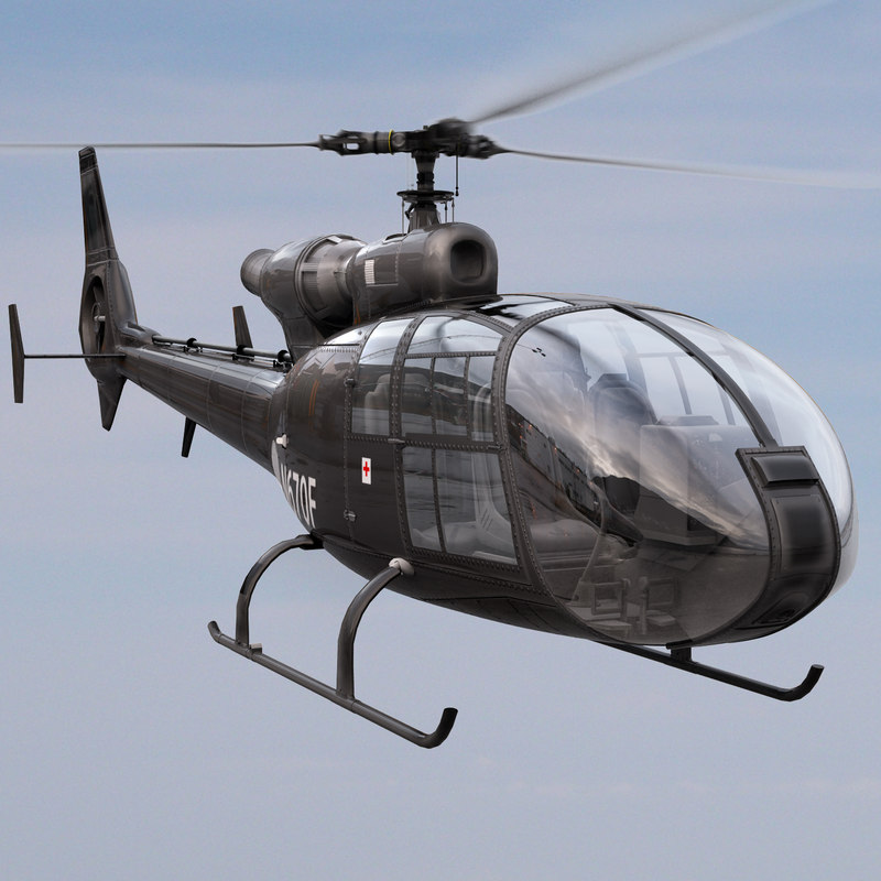 3d aerospatiale sa gazelle helicopter