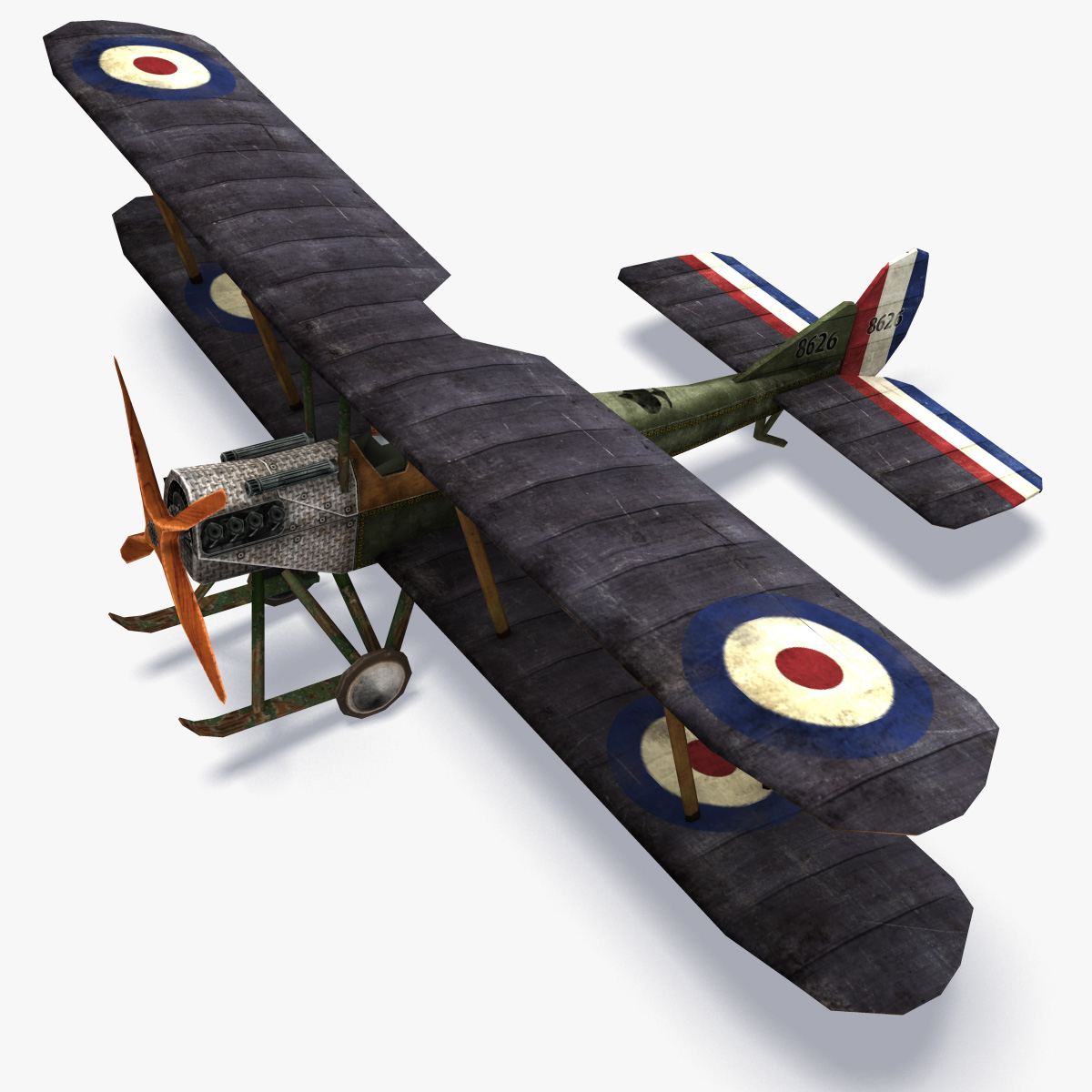 modelo 3d Raf BE2 WWI Low Poly Aircraft - TurboSquid 714562
