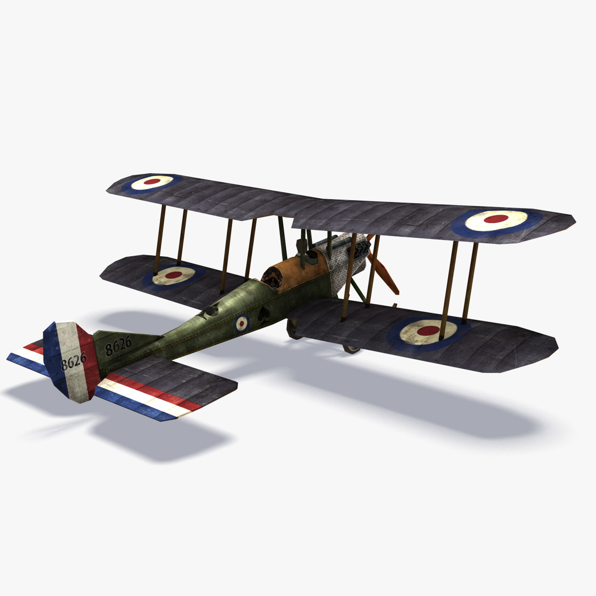 modelo 3d Raf BE2 WWI Low Poly Aircraft - TurboSquid 714562