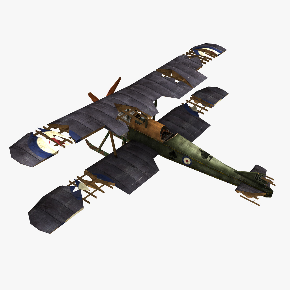 modelo 3d Raf BE2 WWI Low Poly Aircraft - TurboSquid 714562