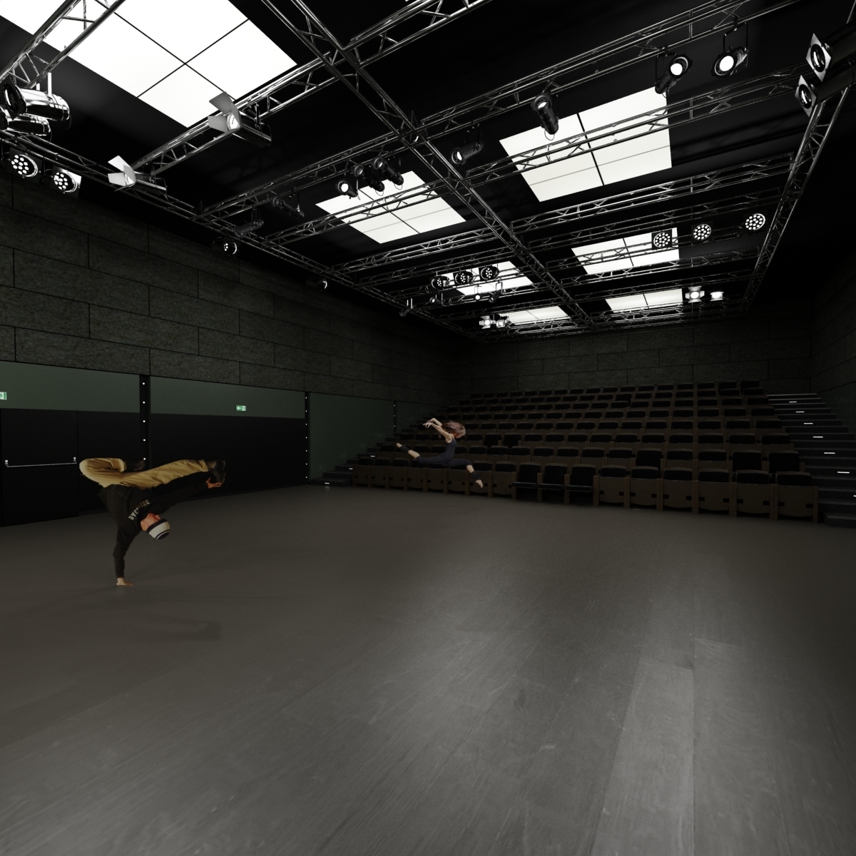 3d obj dance hall interior