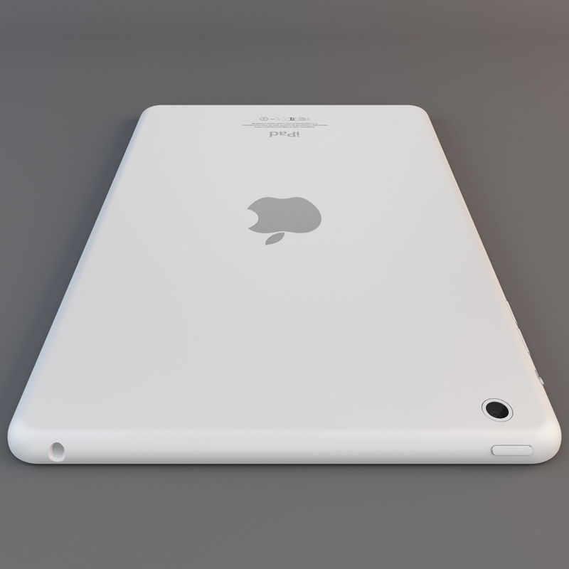 white ipad mini 3d model