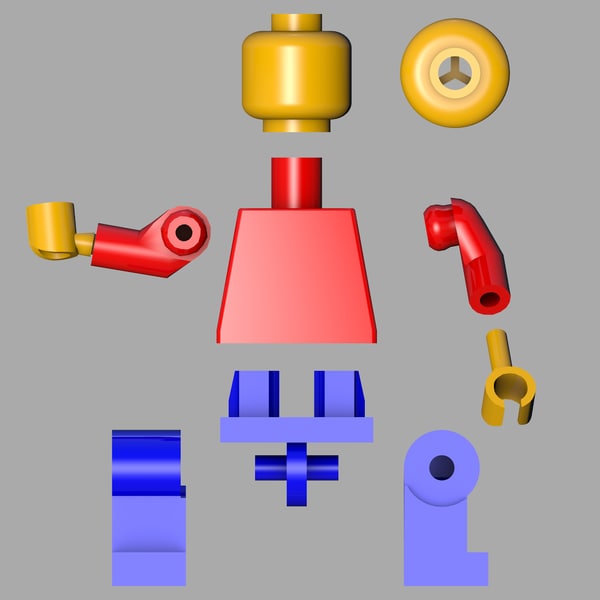 lego minifig 3d c4d