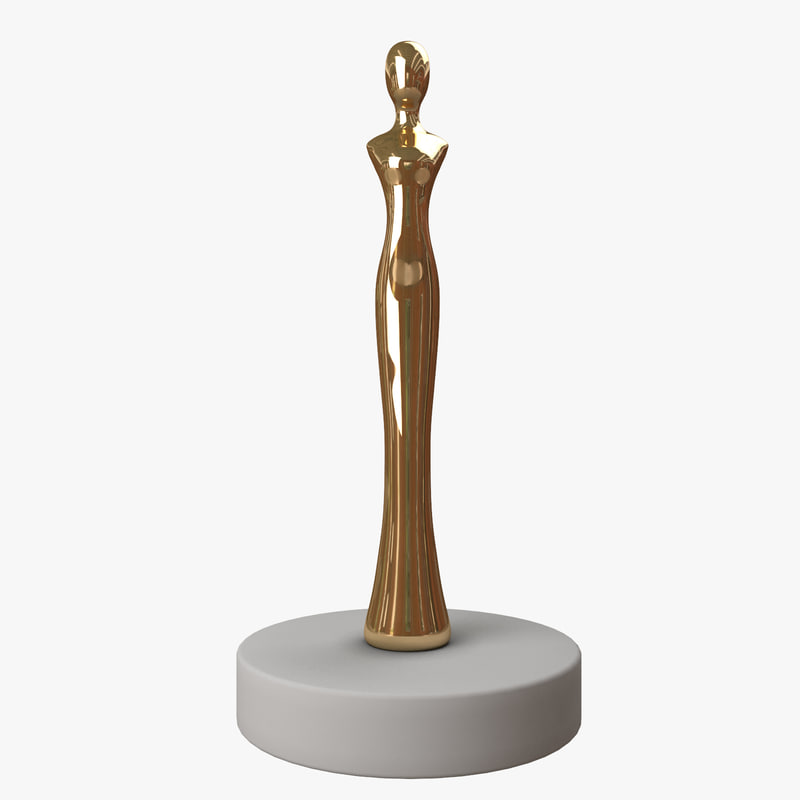 3d model statue gold