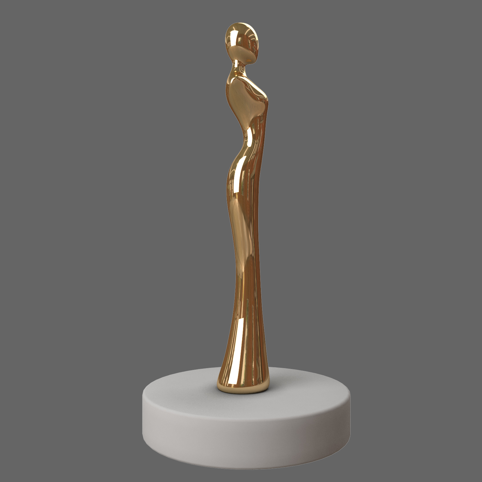 3d model statue gold