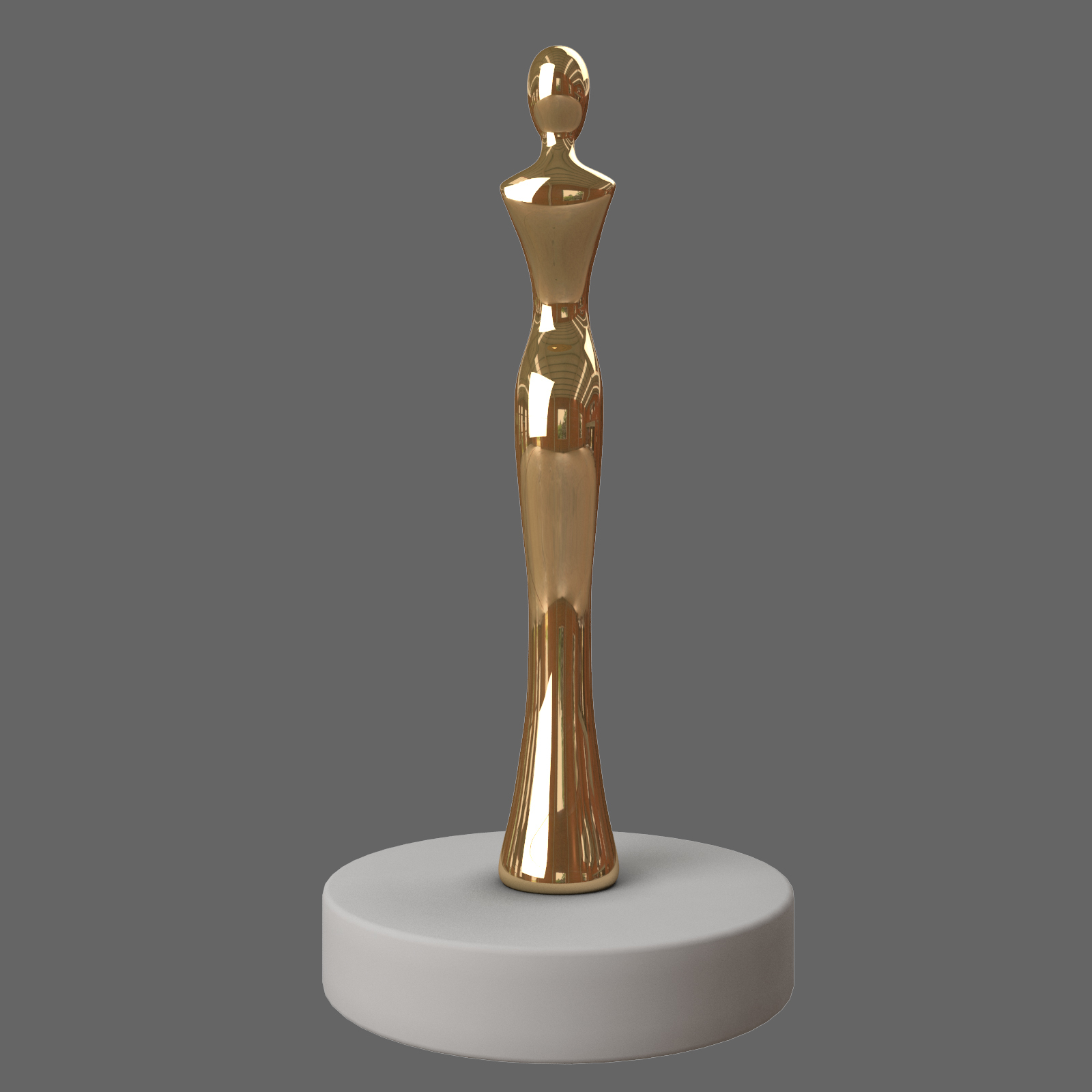 3d model statue gold