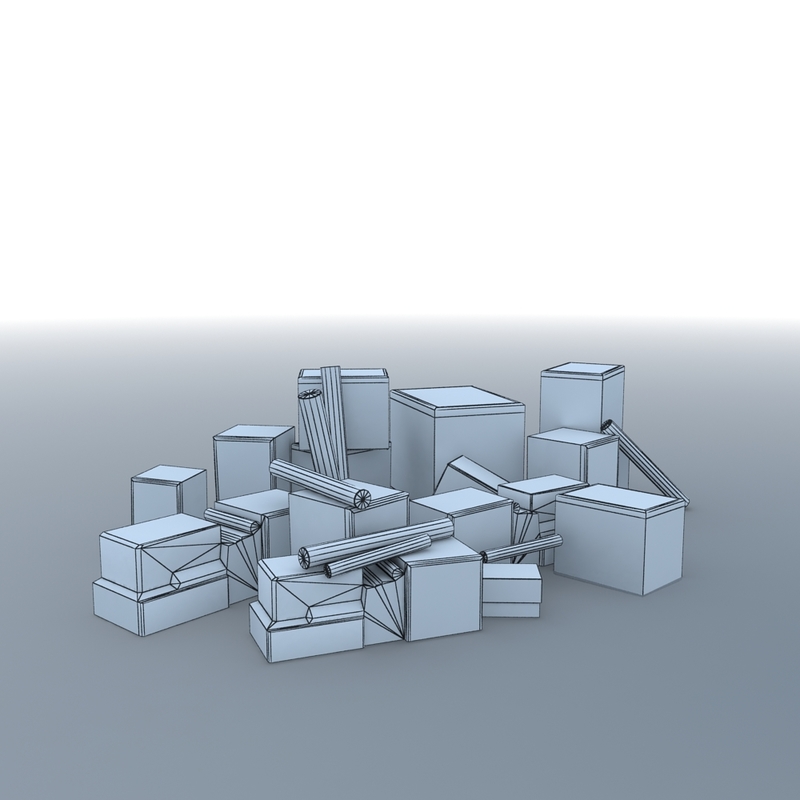 warehouse clutter 3d max