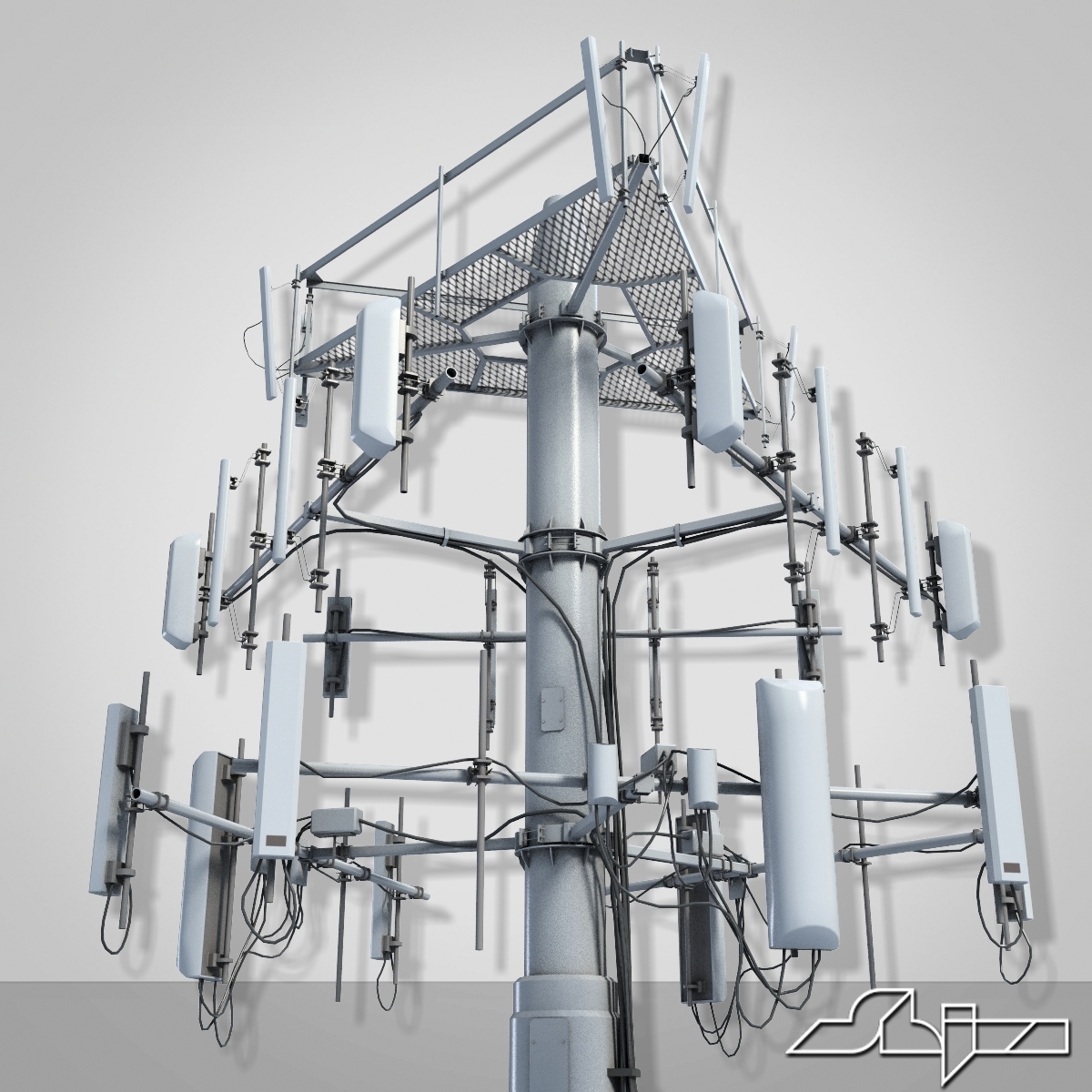 communication tower antena 3 3d model