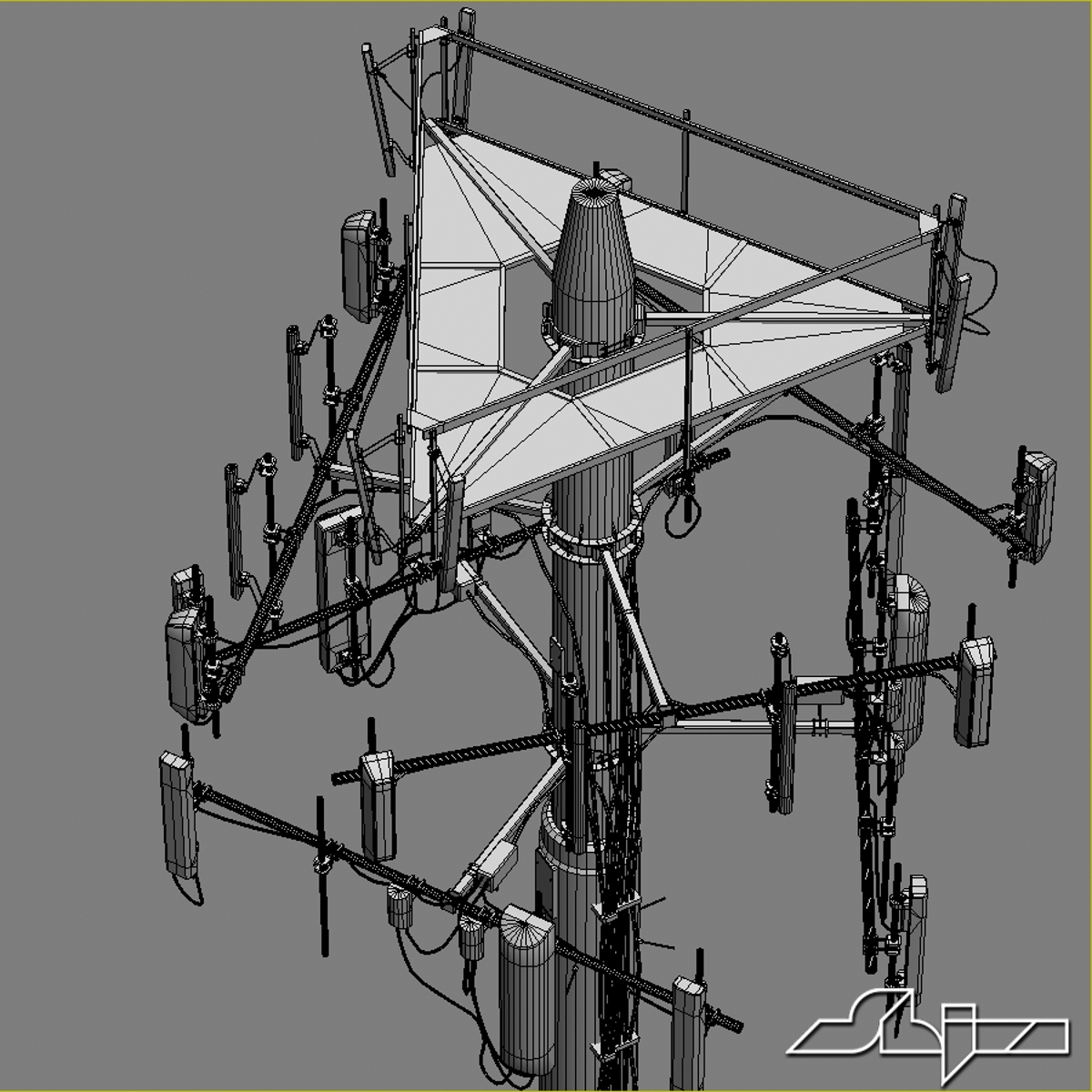 communication tower antena 3 3d model