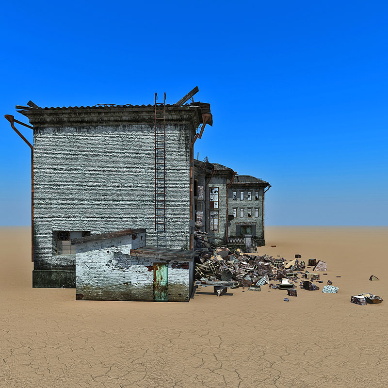 3d destroyed house 10 model
