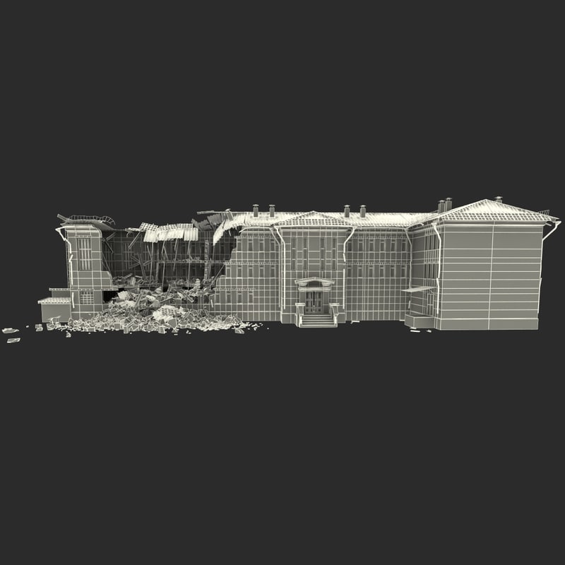 3d destroyed house 10 model
