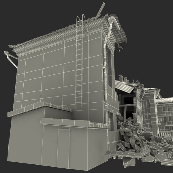 3d destroyed house 10 model