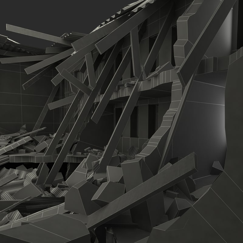 3d destroyed house 10 model