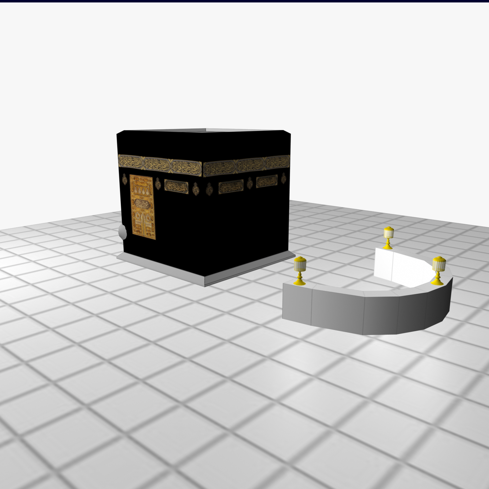3d kaaba black stone model