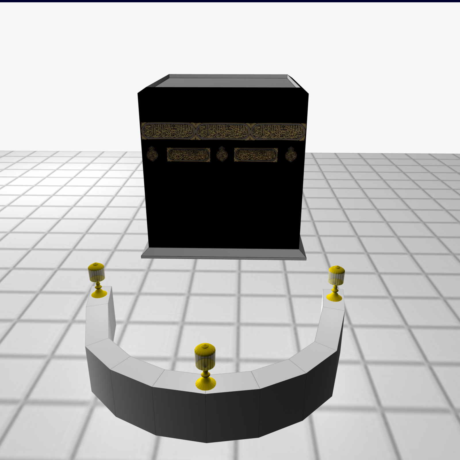 3d kaaba black stone model