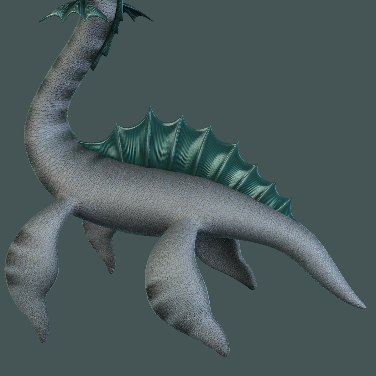 sea monster 3d obj