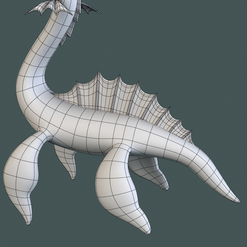 sea monster 3d obj