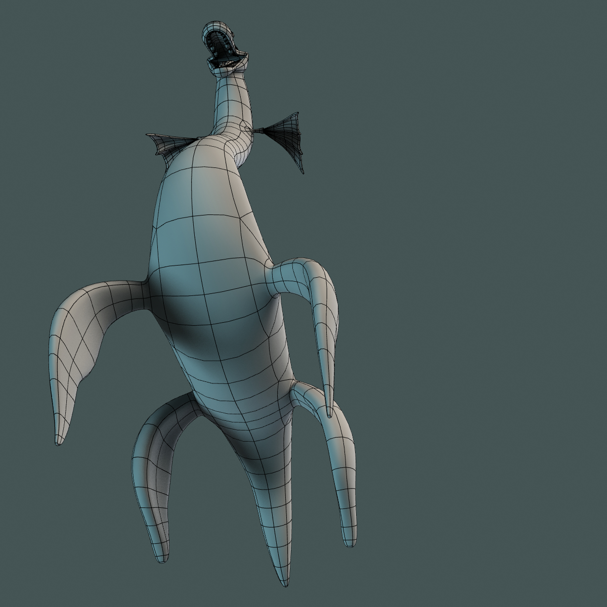 sea monster 3d obj
