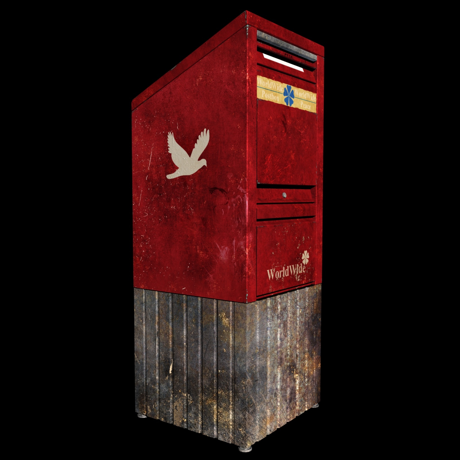 3d post box model