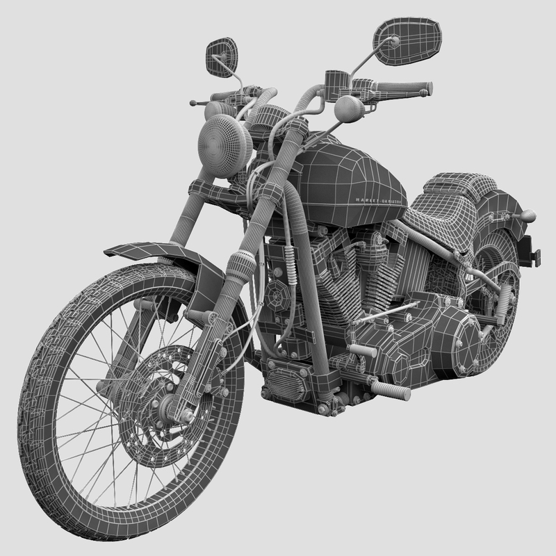 harley davidson fxs blackline 3d model