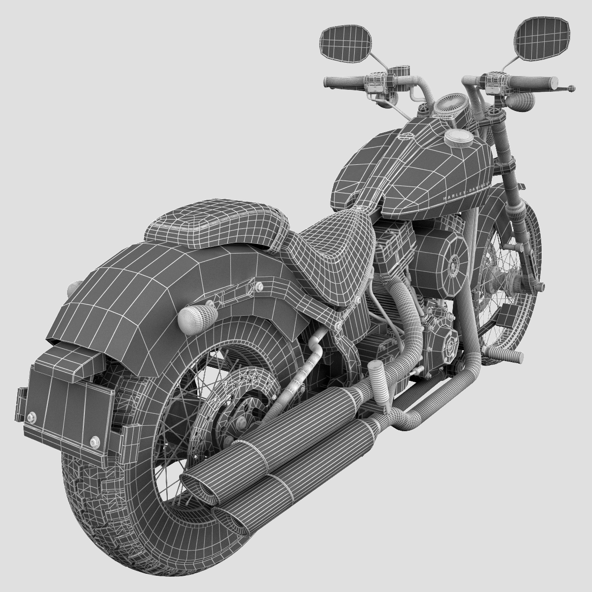 harley davidson fxs blackline 3d model