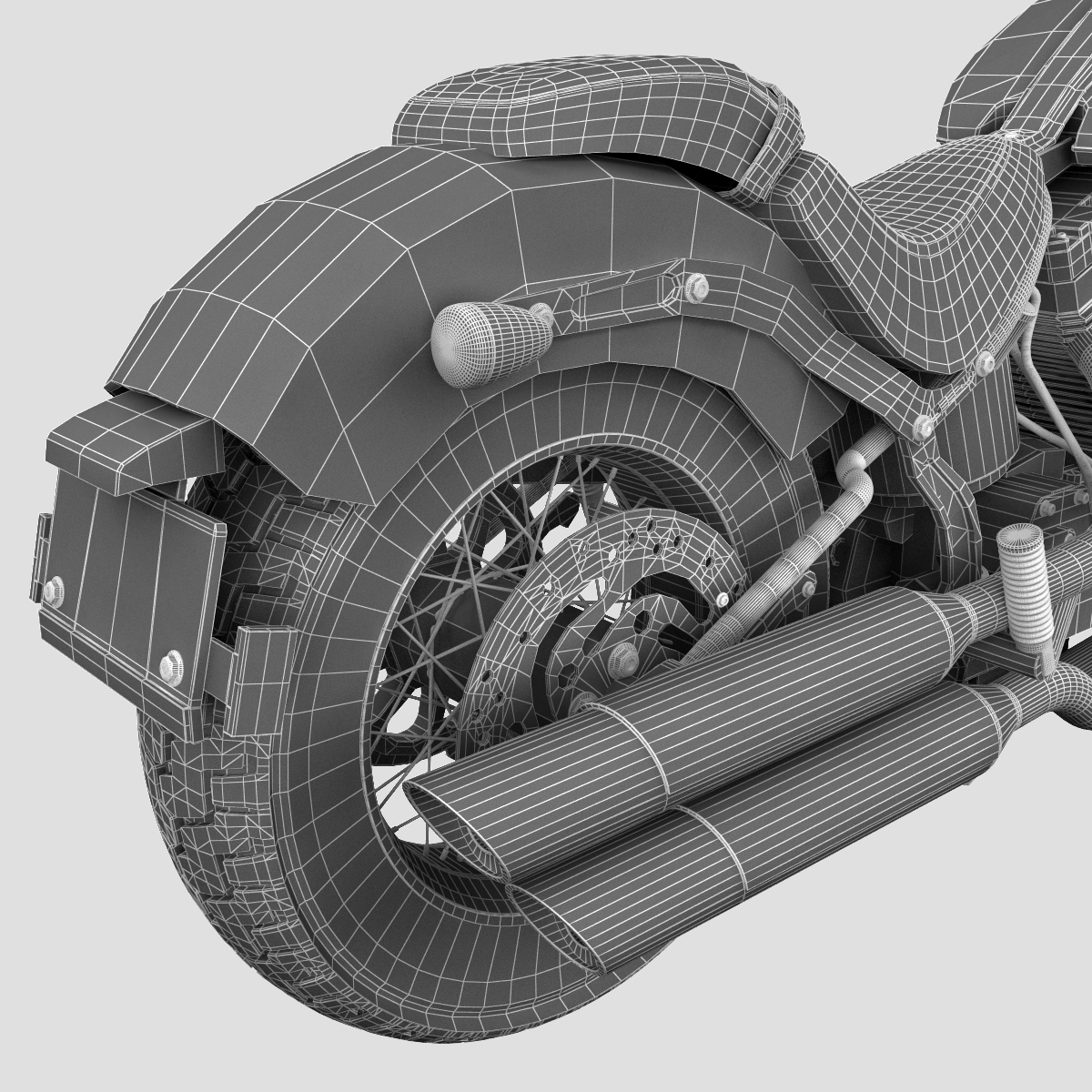 harley davidson fxs blackline 3d model