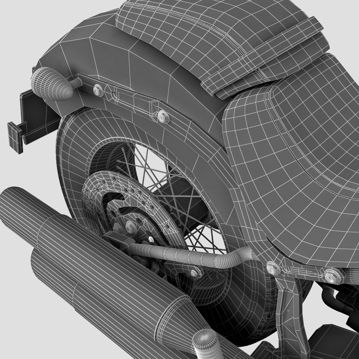harley davidson fxs blackline 3d model