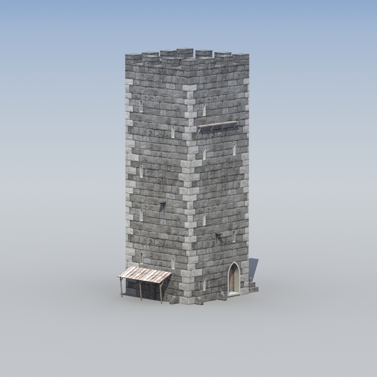 medieval castle tower 3d model