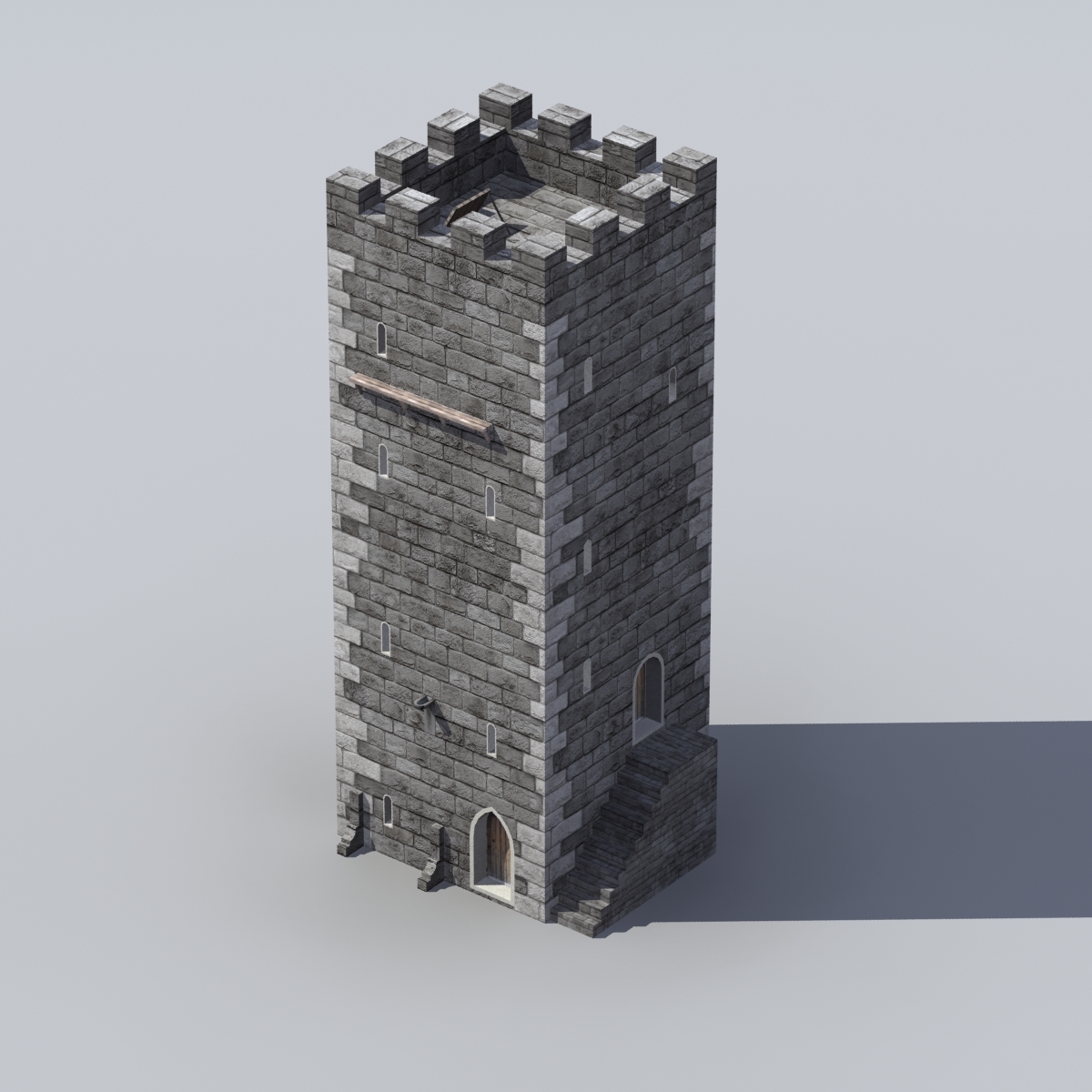 3d model of medieval castle tower