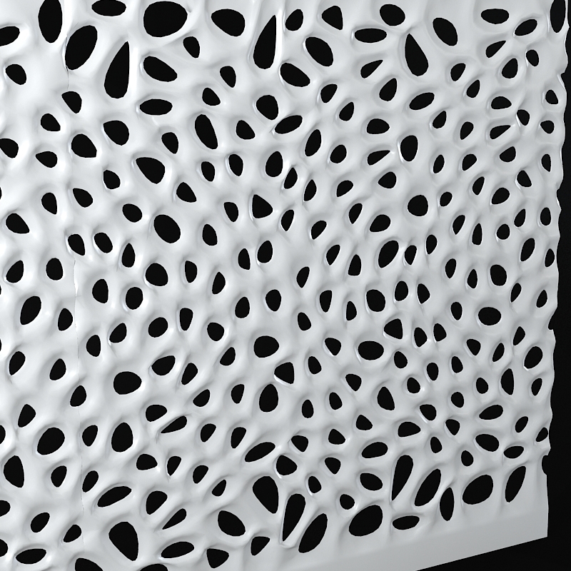3d model perforated wave wall panel