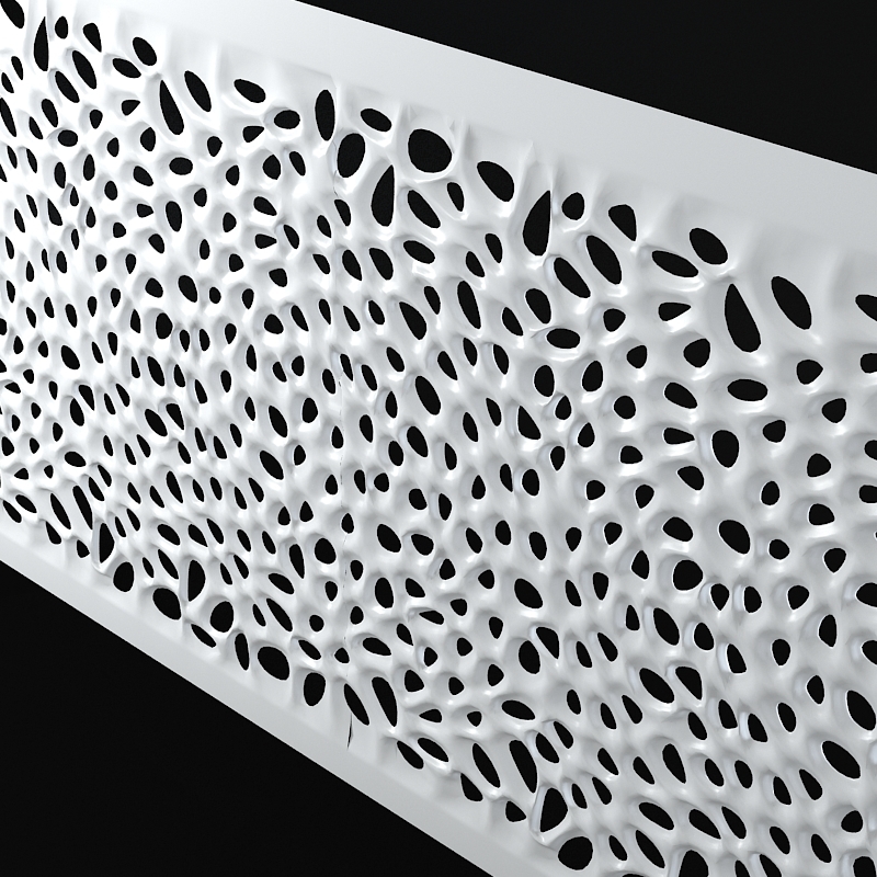 3d model perforated wave wall panel