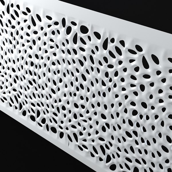 3d model perforated wave wall panel