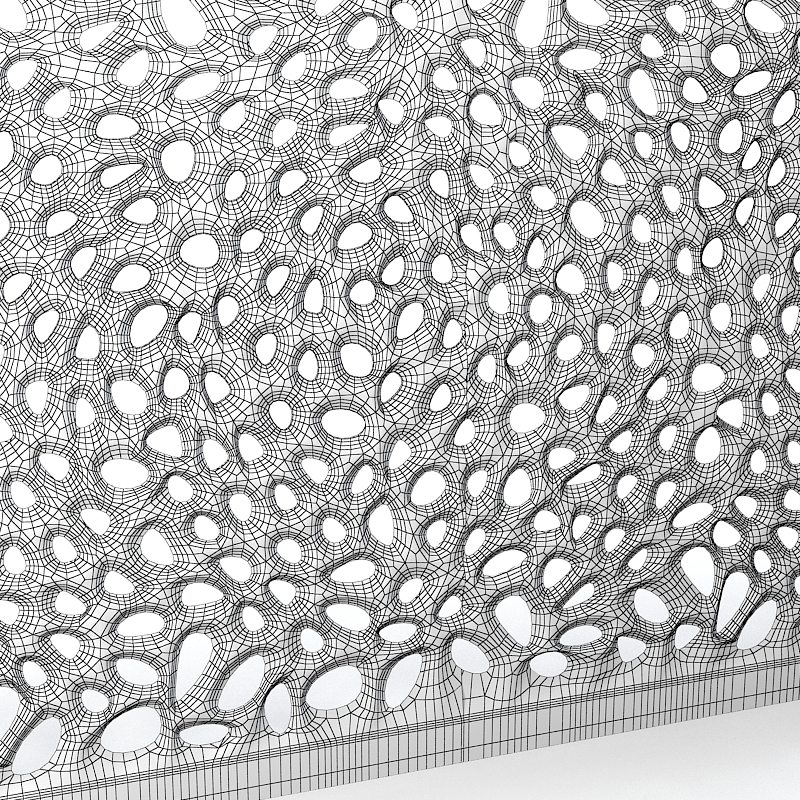 3d model perforated wave wall panel