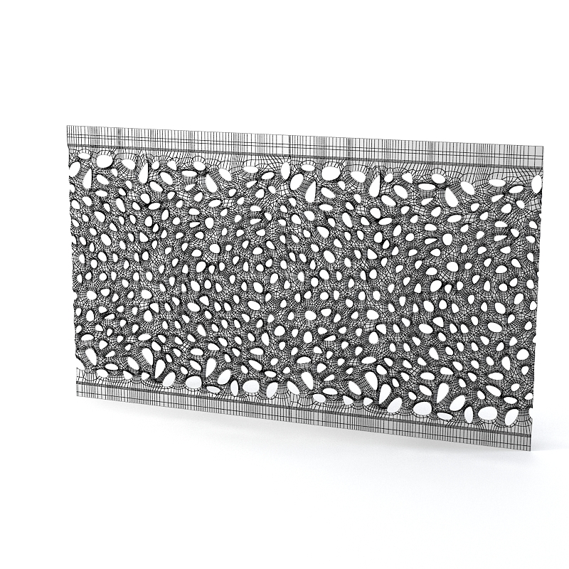3d model perforated wave wall panel
