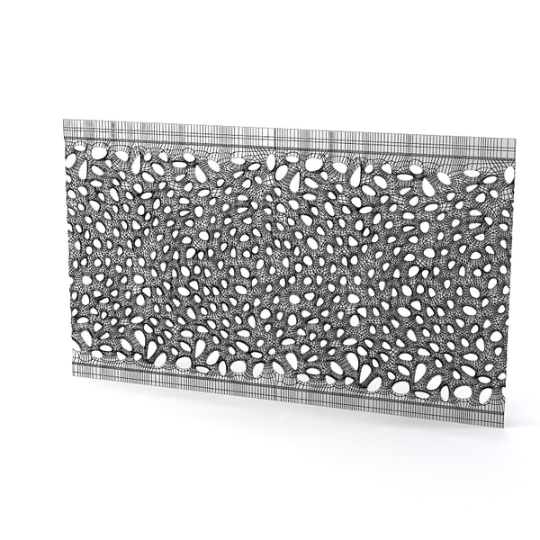 3d model perforated wave wall panel