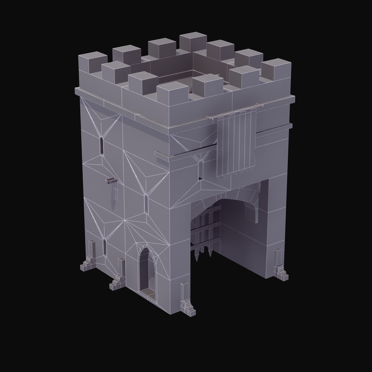 3d medieval castle gatehouse model