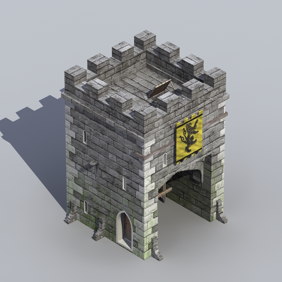 3d medieval castle gatehouse model