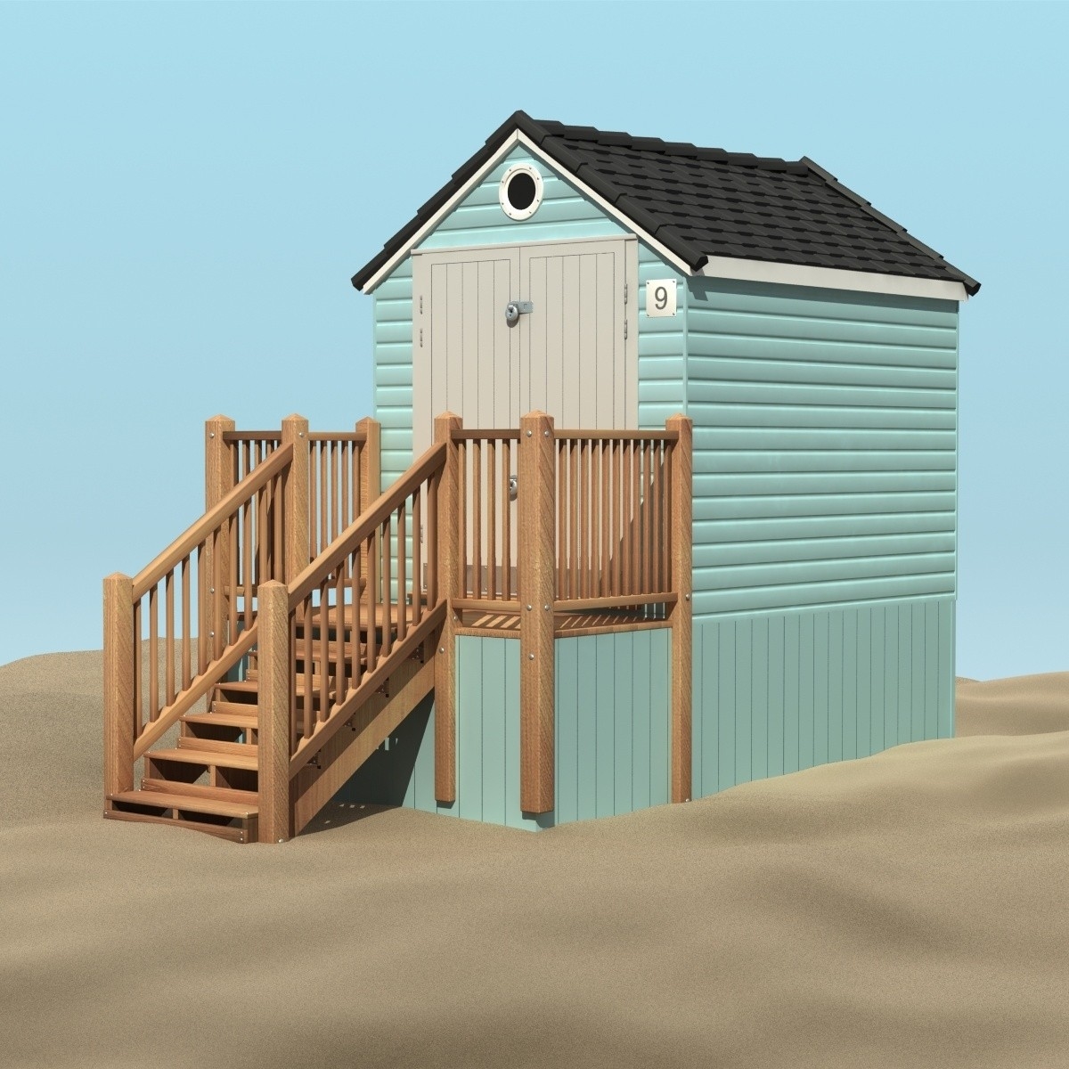 3d beach hut model