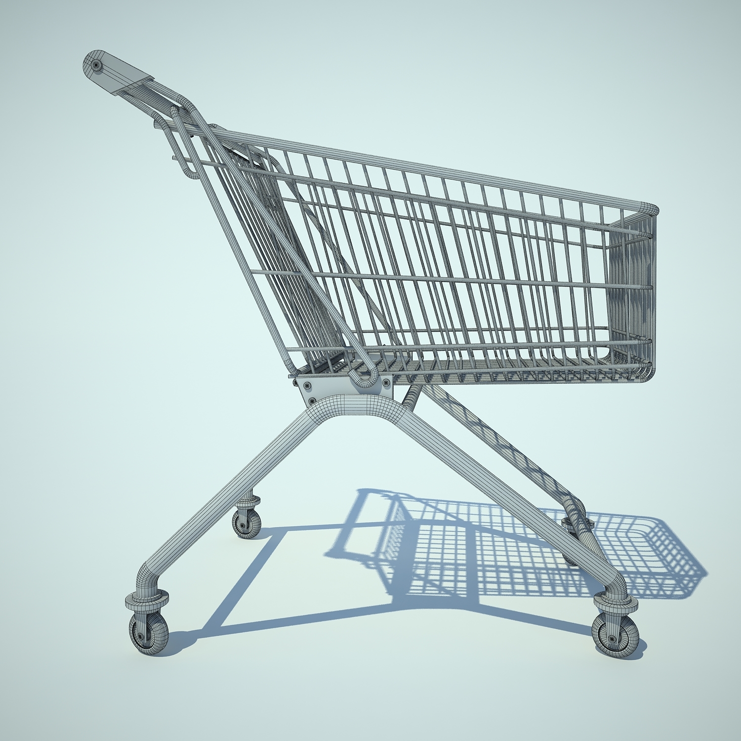 supermarket trolley 3d model