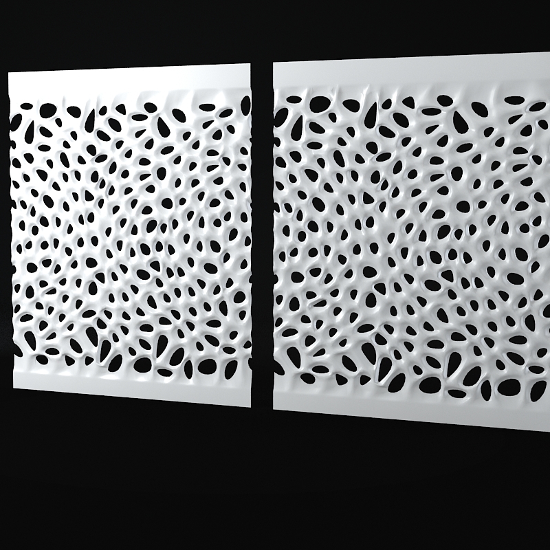 3d model perforated wave wall panel