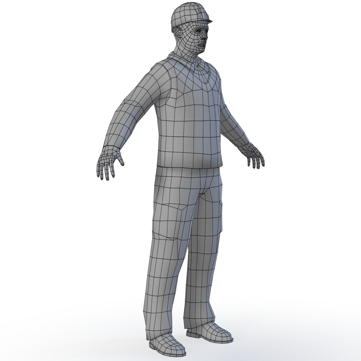 worker man real-time 3d max