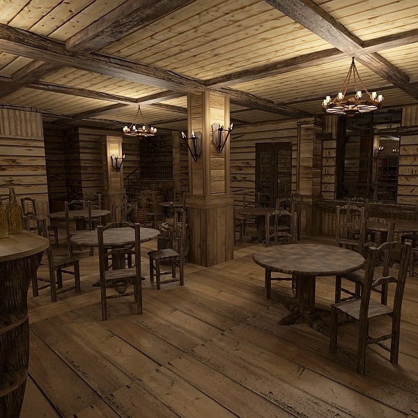 3d interior pub model