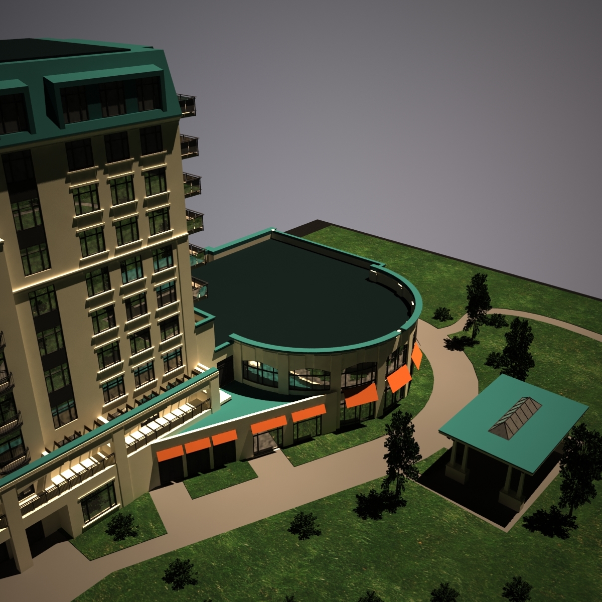 3d hotel building model