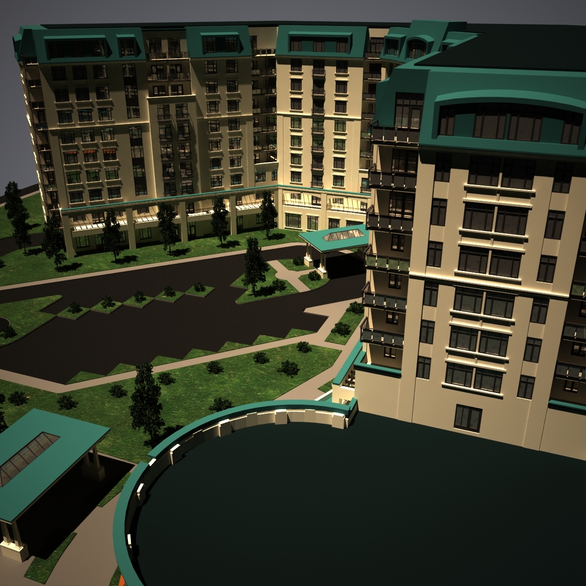 3d hotel building model