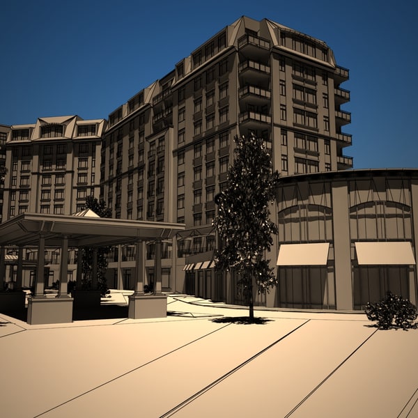 3d hotel building model