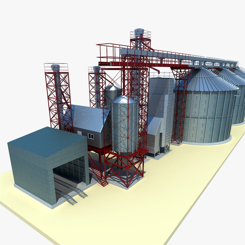 factory silos 3d model