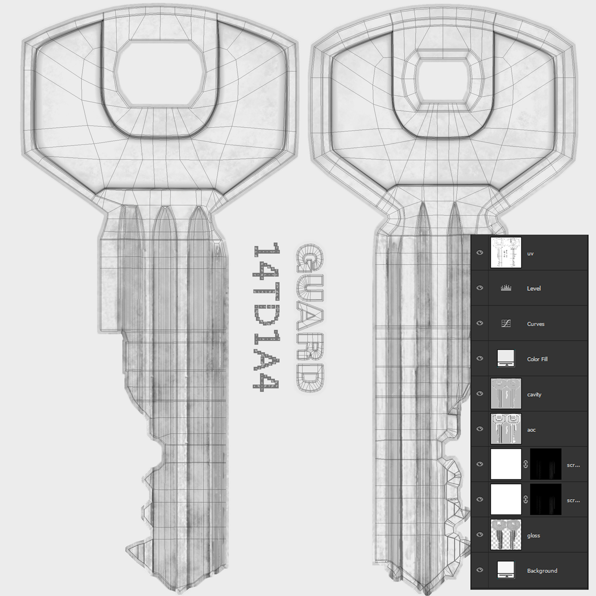realistic key 3d model